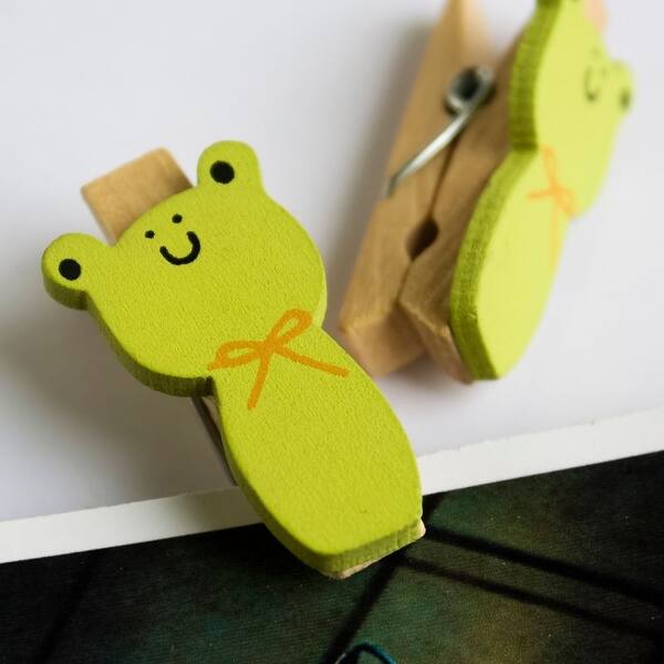 [Smile Frog] - Wooden Clips / Wooden Clamps / Mini Clips - 1x1x1 - Bed ...